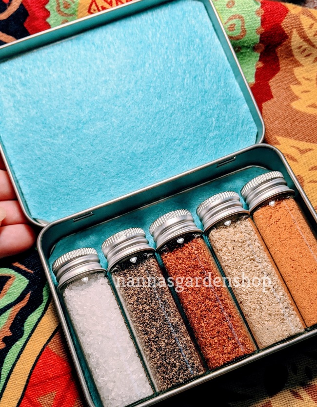 Rustic Pocket Spice Box for Travel and Outdoors | Handmade Spice Kit ...